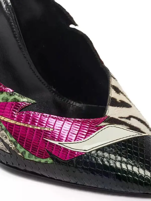 Saint Laurent Anja Print-detail Pumps - Black