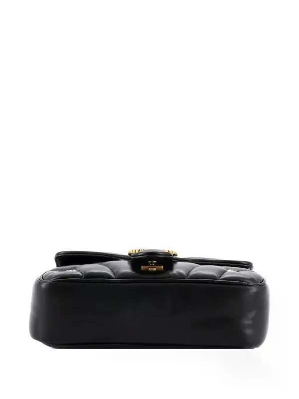 Gucci Gg Marmont Studded Matelasse Leather Small Shoulder Bag - Black