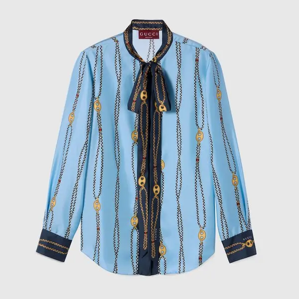 Gucci Printed Silk Twill Shirt