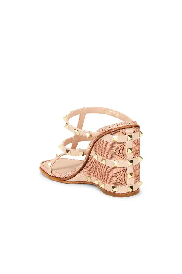 Valentino Garavani Rockstud Espadrille Mule - Beige Rose