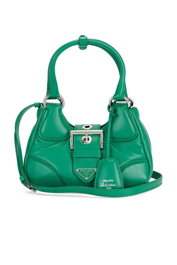 Prada Nappa Re-edition 2002 Moon Bag - Green