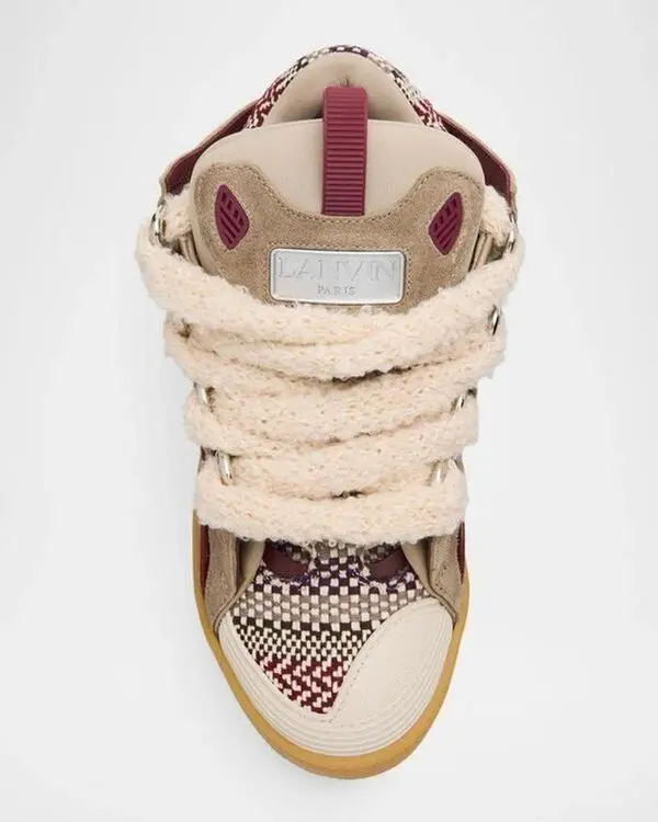LANVIN Curb Suede And Polyester Sneakers