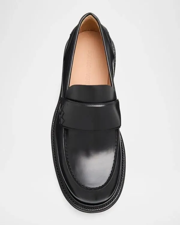 Bottega Veneta Haddock Leather Penny Loafers