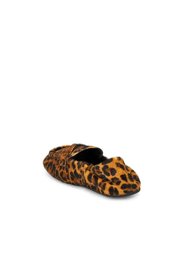 Miu Miu St. Leopardo Ruched Loafer - Miele