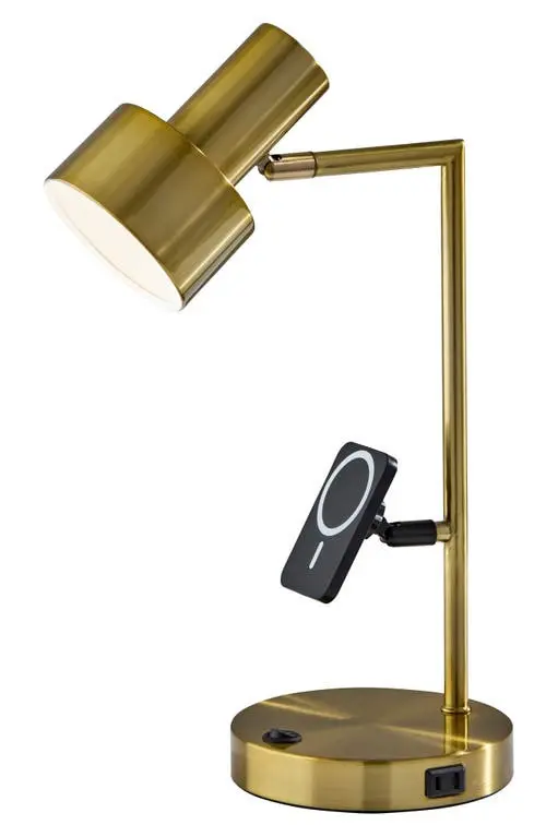 ADESSO Rowe Supercharger Led Desk Lamp - Antique Brass