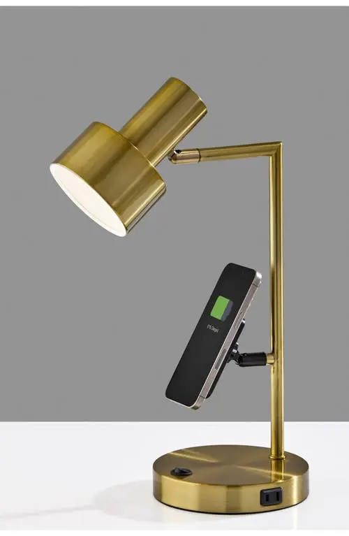 ADESSO Rowe Supercharger Led Desk Lamp - Antique Brass