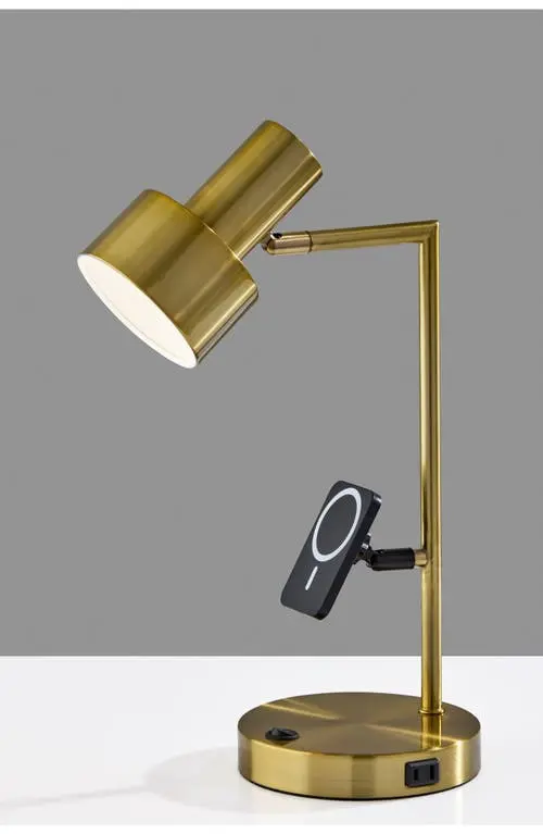 ADESSO Rowe Supercharger Led Desk Lamp - Antique Brass