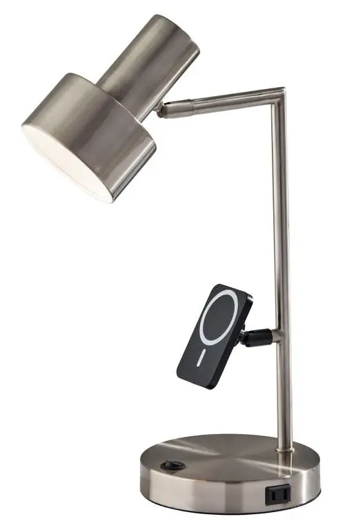 ADESSO Rowe Supercharger Led Desk Lamp - Brushed Steel