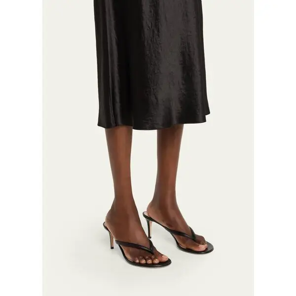 GIANVITO ROSSI 70mm Nappa Leather Thong Sandals - Black