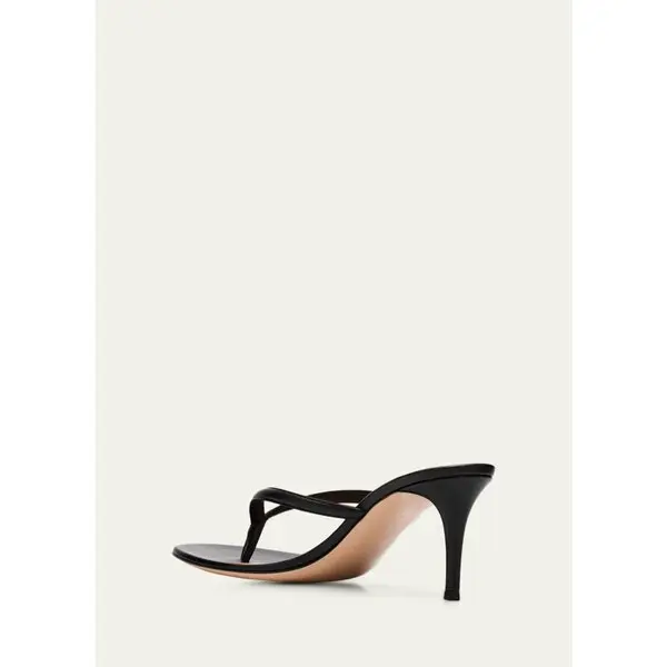 GIANVITO ROSSI 70mm Nappa Leather Thong Sandals - Black