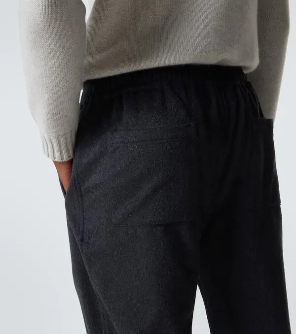 SAMAN AMEL Cashmere Straight Pants - Grey