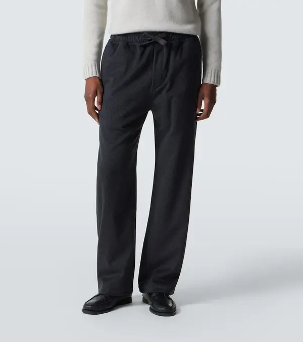 SAMAN AMEL Cashmere Straight Pants - Grey
