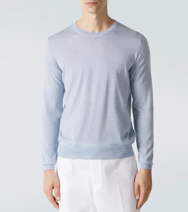 Fedeli Argentina Cashmere And Silk Sweater - Blue