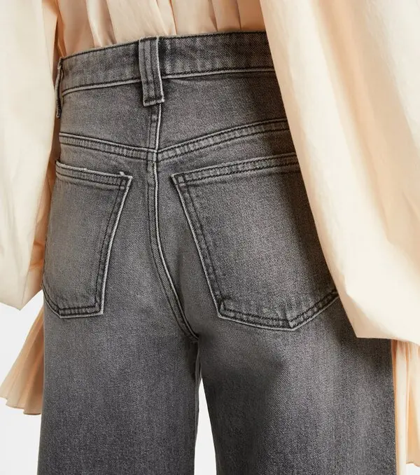 Khaite Delina High-rise Wide-leg Jeans - Grey