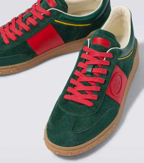 Valentino Garavani Suede Lace-up Sneakers - Green