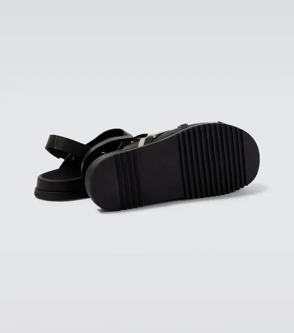 Rick Owens Megalace Leather Mules - Black