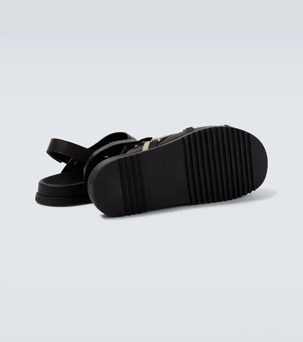 Rick Owens Megalace Leather Mules - Black