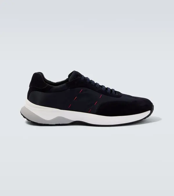 Kiton Suede Trimmed Sneakers