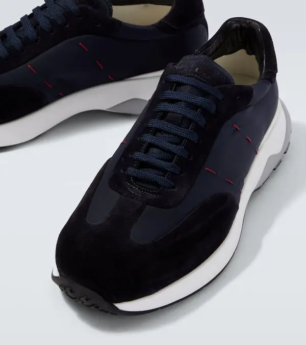 Kiton Suede Trimmed Sneakers
