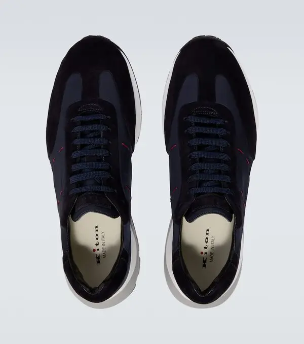 Kiton Suede Trimmed Sneakers