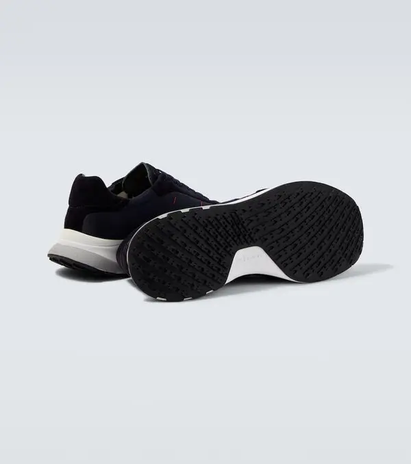 Kiton Suede Trimmed Sneakers