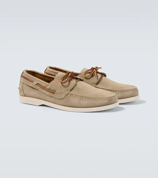 Kiton Suede Boat Shoes - Beige