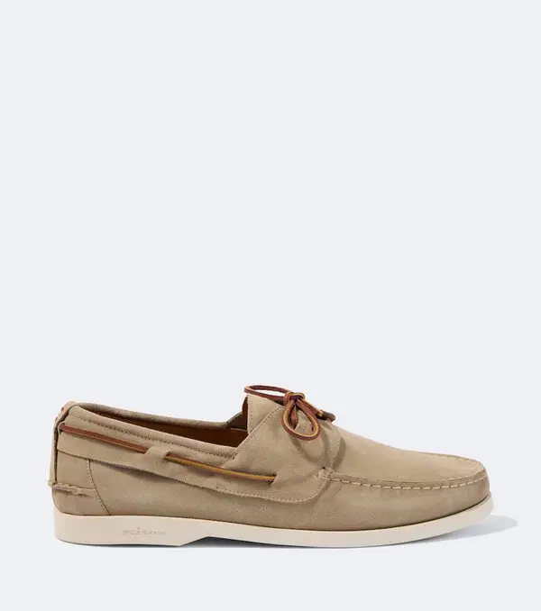 Kiton Suede Boat Shoes - Beige