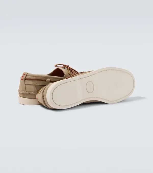 Kiton Suede Boat Shoes - Beige