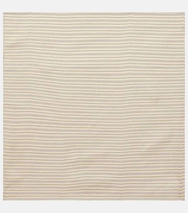 TOTEME Striped Silk Scarf - Beige