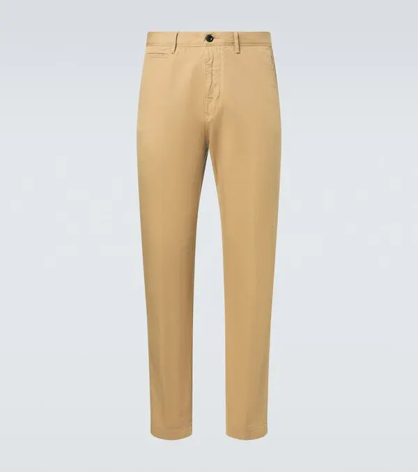SLOWEAR Slim Cotton-linen Trousers - Brown