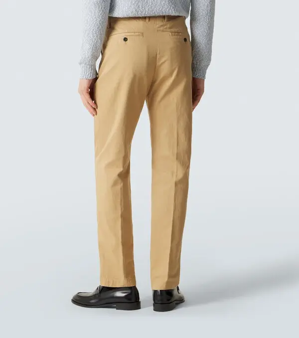 SLOWEAR Slim Cotton-linen Trousers - Brown