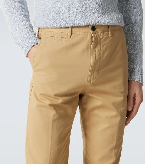 SLOWEAR Slim Cotton-linen Trousers - Brown