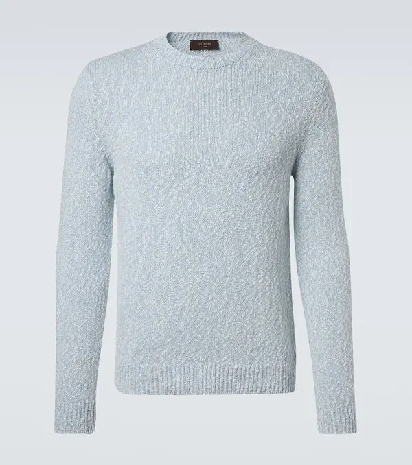 SLOWEAR Crewneck Cotton Sweater - Blue
