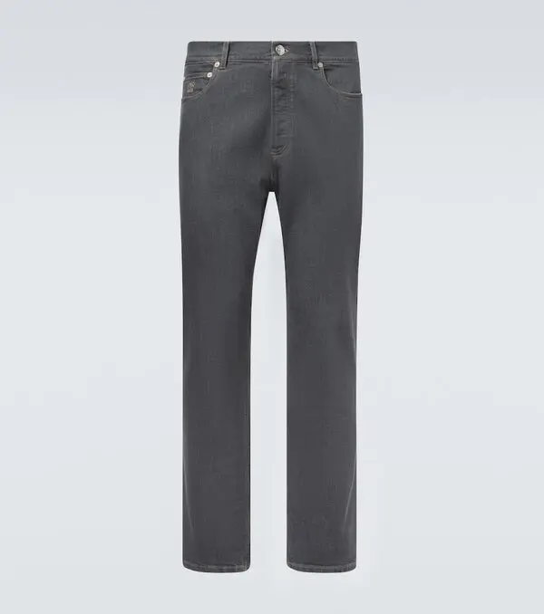 Brunello Cucinelli Logo Straight Jeans - Grey