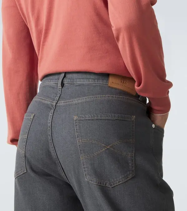 Brunello Cucinelli Logo Straight Jeans