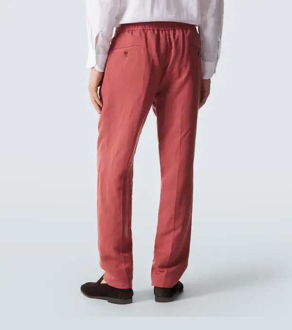 Rubinacci Pleated Lyocell-linen Trousers