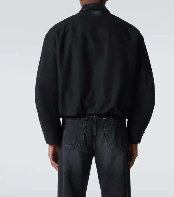 Acne Studios Leather-trimmed Cotton Twill Bomber Jacket