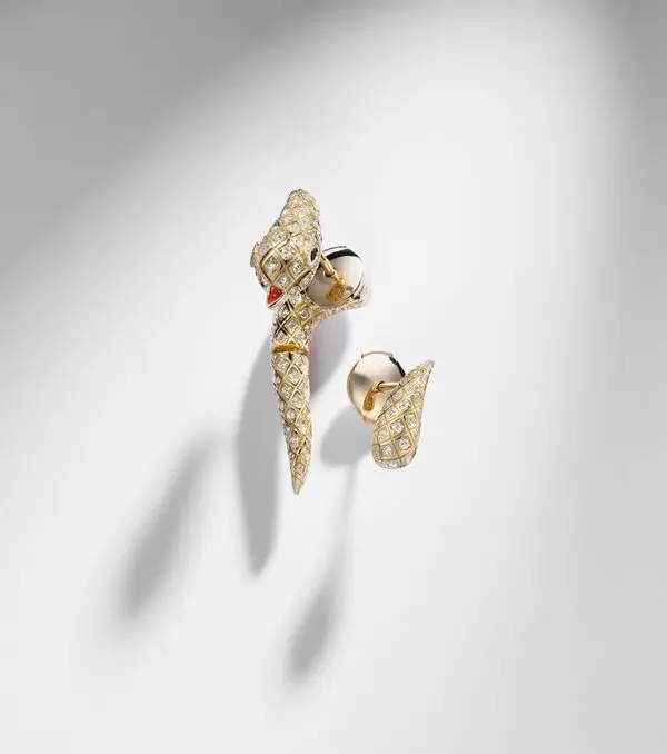 Yvonne Léon Python 9kt Yellow Earrings