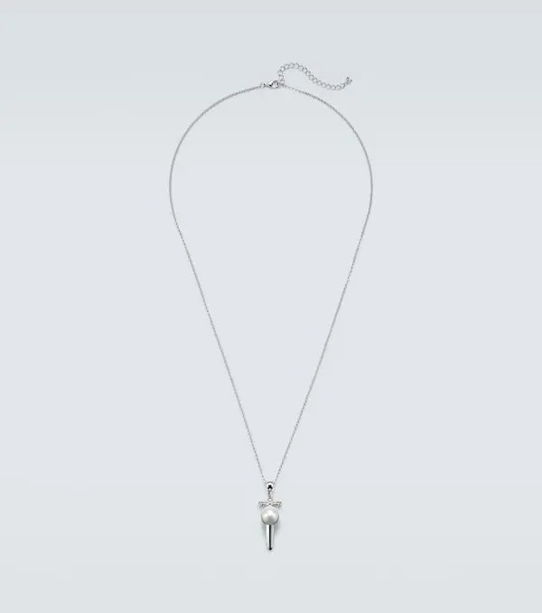 Mateo Sterling Pendant Necklace With Pearl - Silver