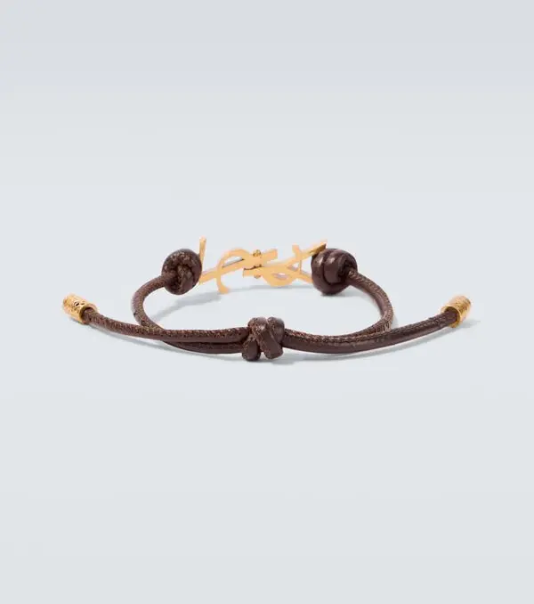 Saint Laurent Cassandre Leather Bracelet