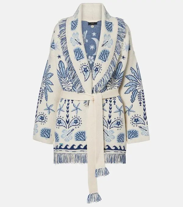 Alanui Echoes Of The Island" Wool And Cotton Cardigan - Beige