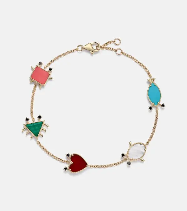 Yvonne Léon Petits Personnages Gemstone Bracelet - Gold