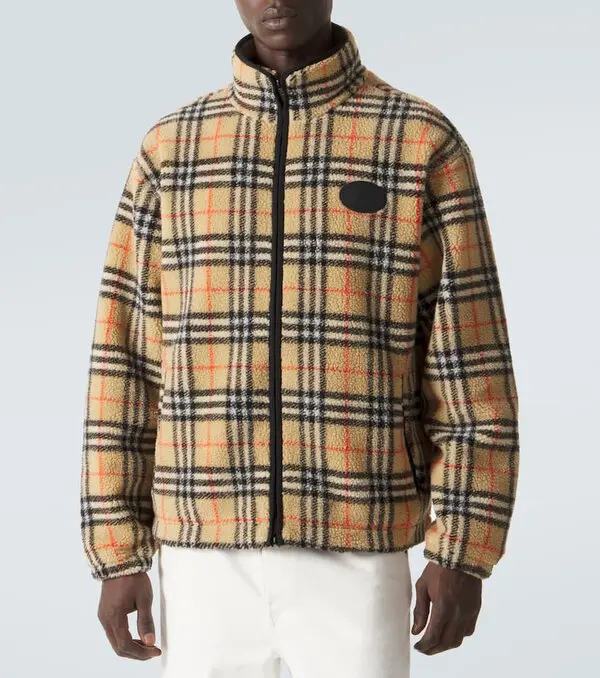 Burberry Check Wool-blend Zip-up Jacket
