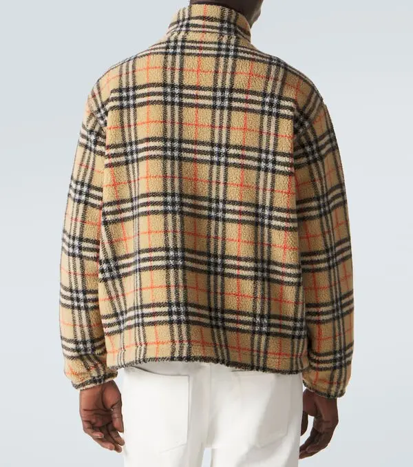 Burberry Check Wool-blend Zip-up Jacket