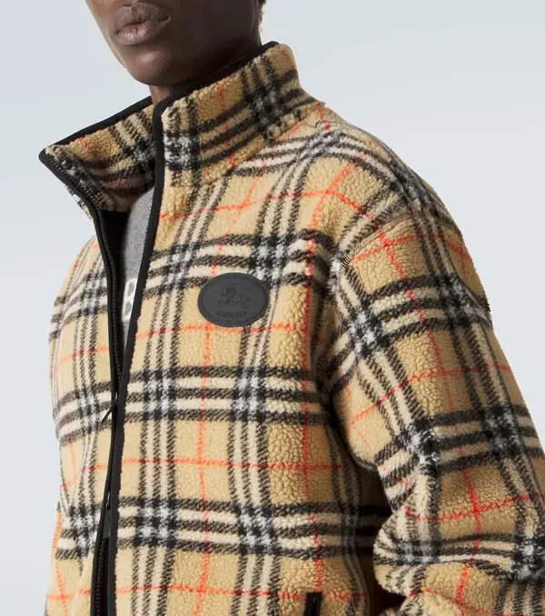 Burberry Check Wool-blend Zip-up Jacket
