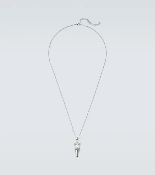 Mateo Sterling Pendant Necklace With Pearl - Silver