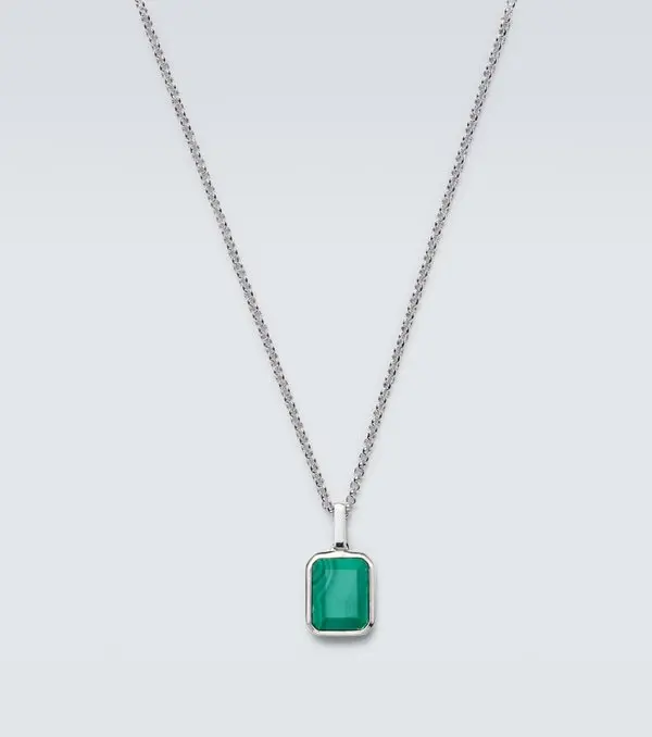 Mateo Sterling Pendant Necklace With Malachite