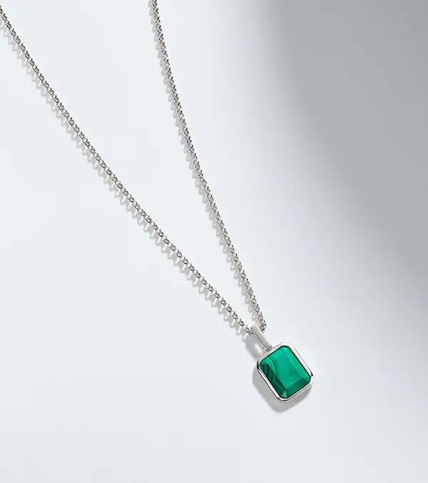 Mateo Sterling Pendant Necklace With Malachite