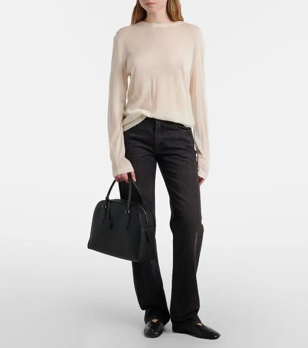 THE ROW India 12 Leather Top-handle Bag - Black