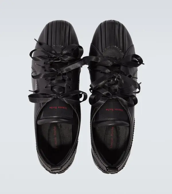 Simone Rocha Ballerina Grip Leather Sneakers - Black